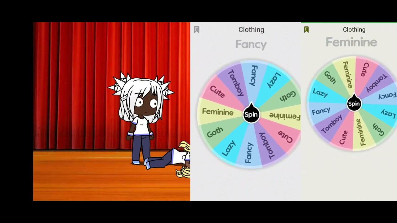 Trying the spin the wheel challenge (Making a couple in gacha) - YouTube