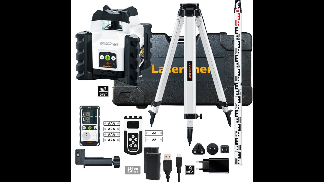Rotary laser Quadrum Compact G 210S Set 165 cm 053 610A - YouTube