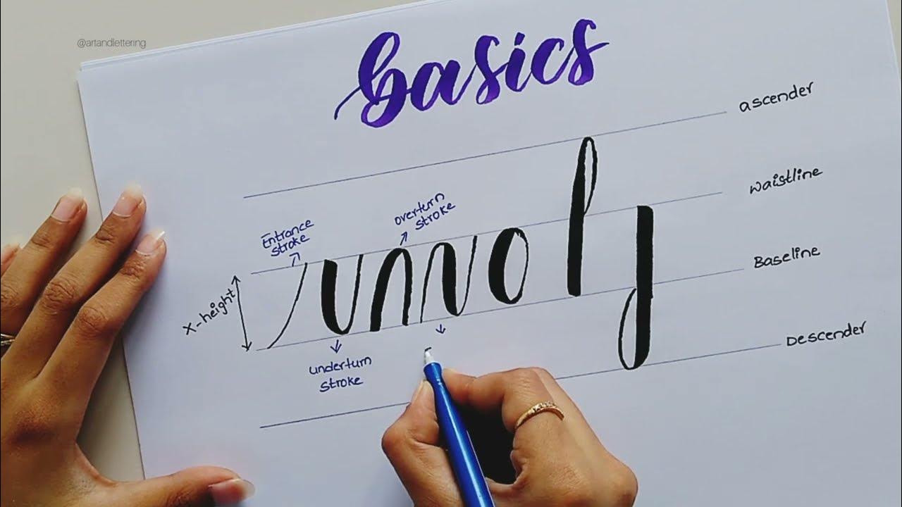 Calligraphy and Hand Lettering Tutorial For Beginners | Brush Lettering ...