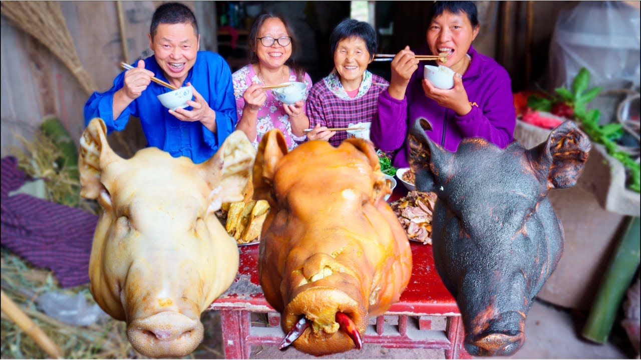 Whole Pork Head with 2000-Year-old Recipe for the Most Tender and Spicy ...