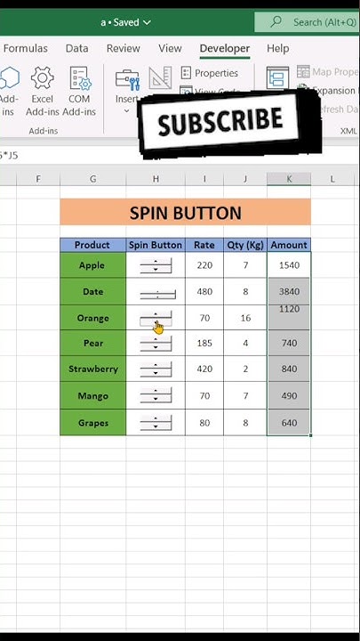 How To Add Spin Button In Excel#shortsfeed #shortsvideo #shorts # ...