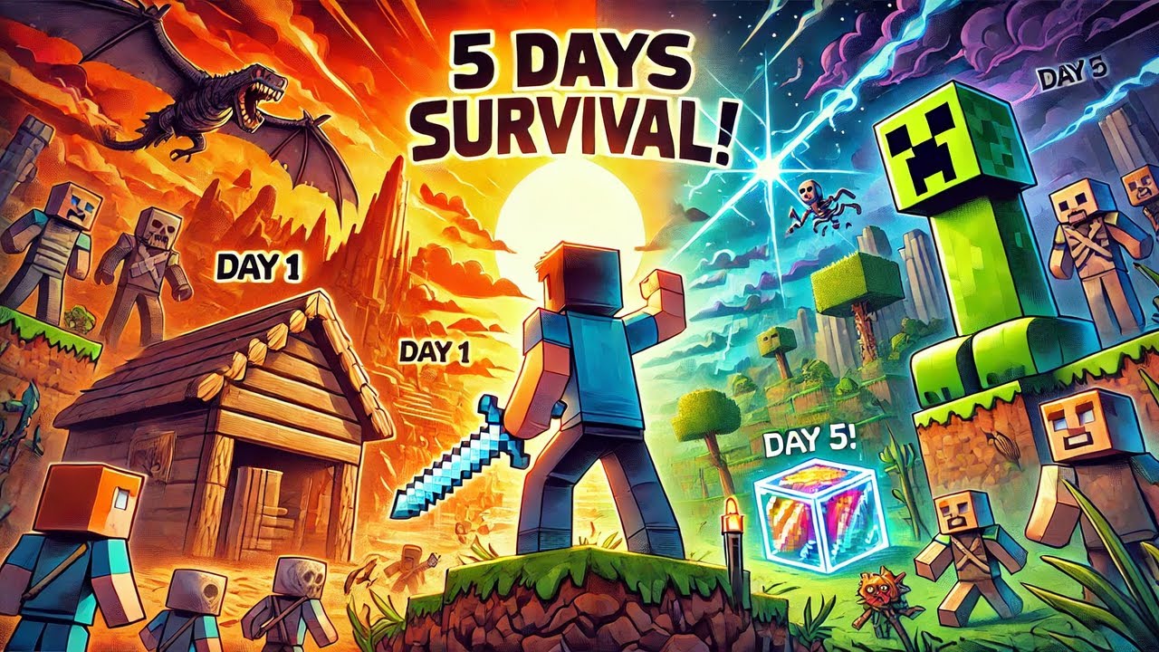 Surviving 5 Days in Minecraft-Epic Adventures & Challenges! - YouTube