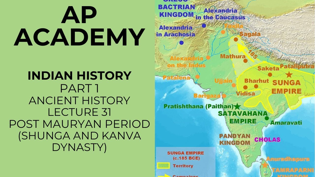 L31 - POST MAURYAN PERIOD/ SHUNGA AND KANVA DYNASTY - YouTube