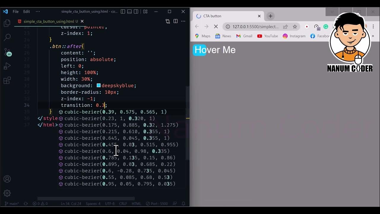 simple cta button hover animation with html pure css|CSS Source code available|css tutorial in ...