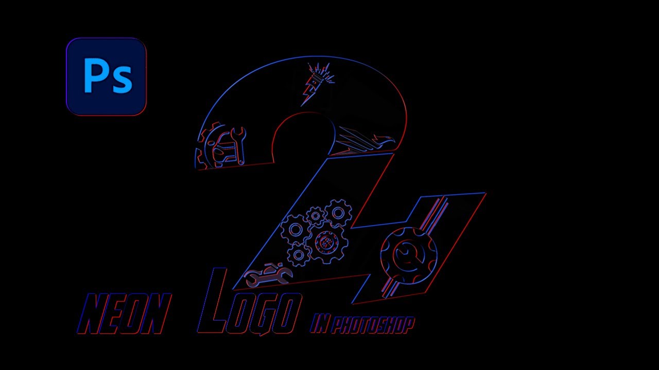 How to Create Stroke and Neon LOGO In Photoshop | Photoshop Tutorial ...