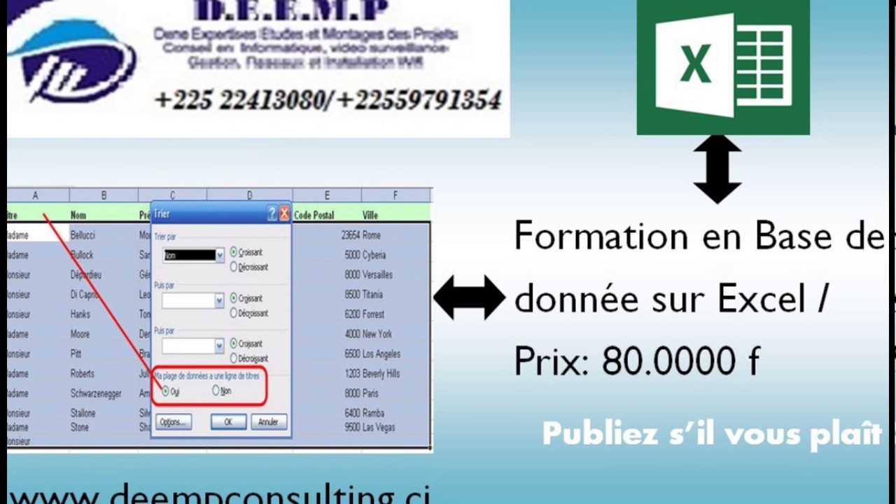 Formation en Excel (Niveau 1,2 et 3) - YouTube