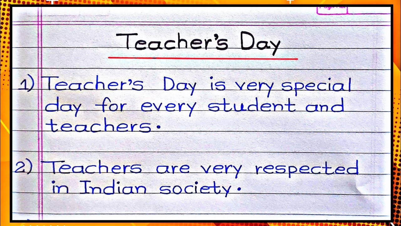 Teacher's Day in English 10 lines - YouTube