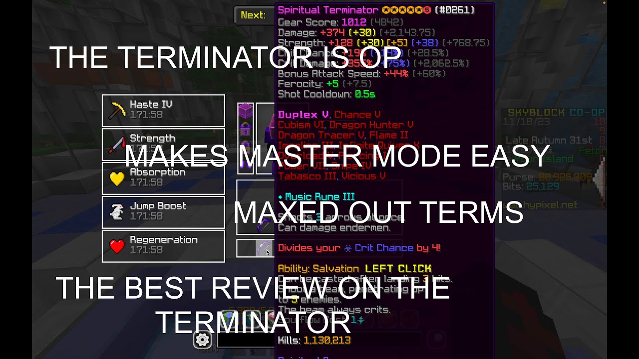 The Best Review on the Terminator | Hypixel Skyblock - YouTube