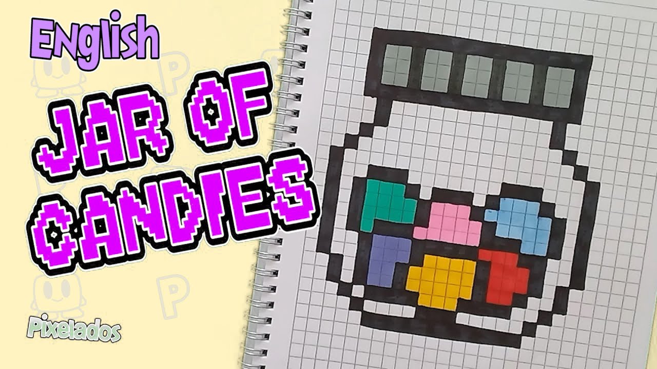 How to Draw a Candy jar Step by Step Pixel Art 🎨🍬 - YouTube