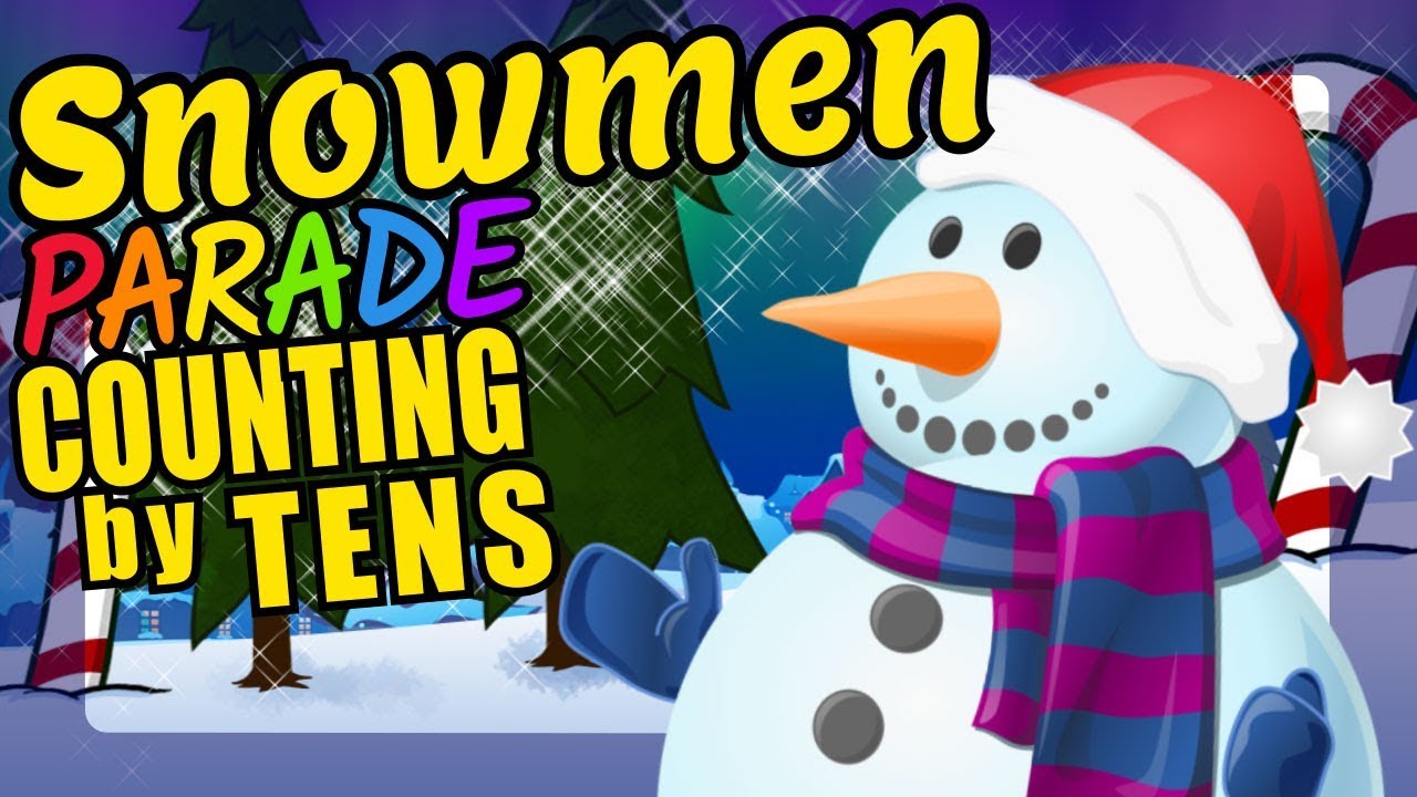 Christmas Snowman Teaching Counting by Tens Educational Math Video for ...