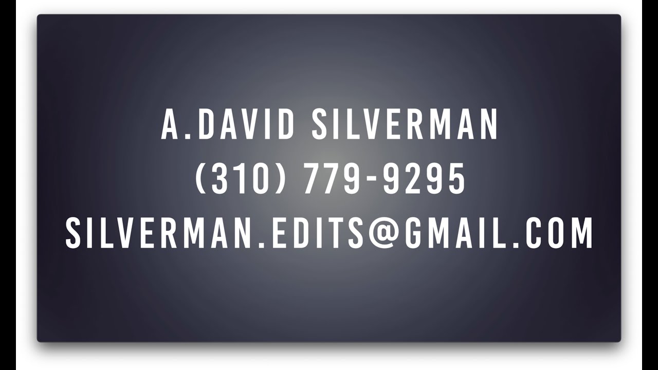 Silverman_David_Editor_Reel_2024 - YouTube