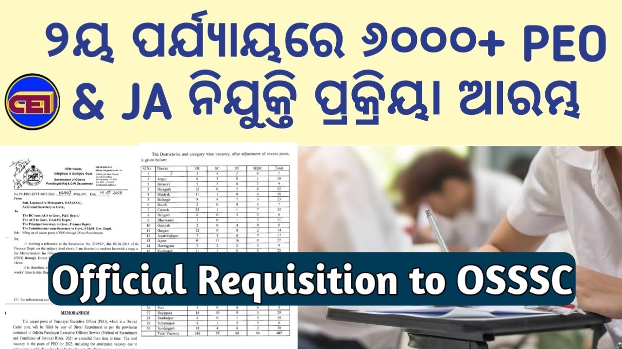 ୨ୟ ପର୍ଯ୍ୟାୟରେ PEO & Junior Assistant ନିଯୁକ୍ତି || ୬୦୦୦+ PEO & JA ...