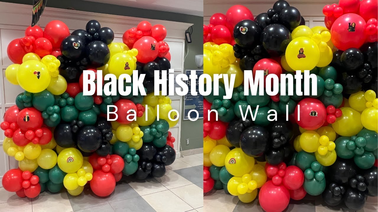 Black History Month Balloon Wall with no stand | Tutorial | How to | DIY - YouTube