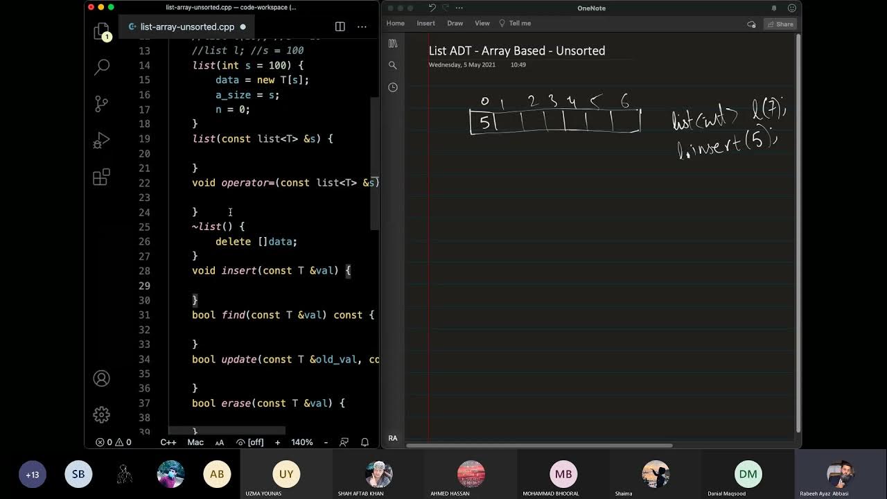 List ADT - Array Based - Unsorted - 04 Insert Function - YouTube