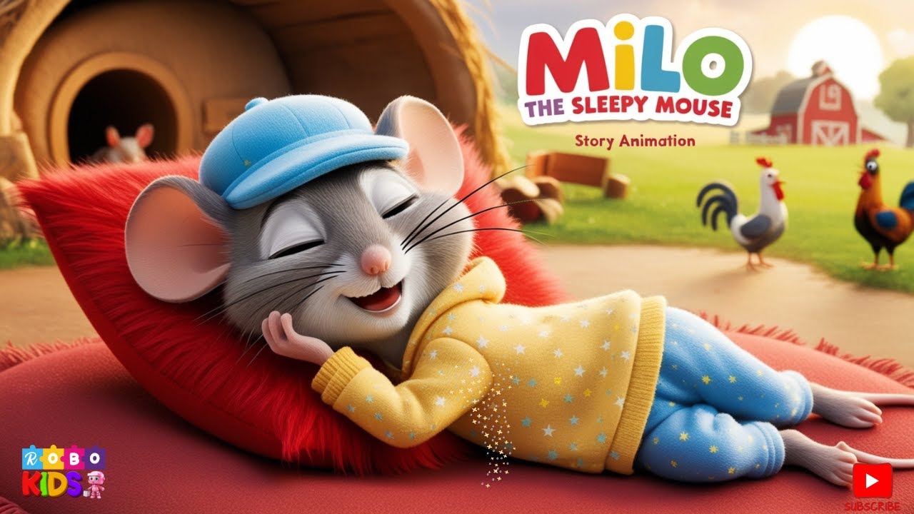 Milo the Sleepy Mouse | Hindi Moral Story | Educational Cartoon for ...