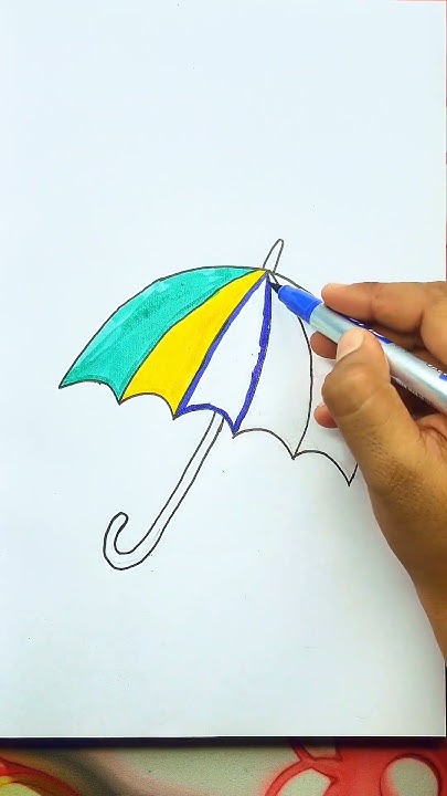 umbrella drawing step by step | umbrella drawing for kids | how to draw ...
