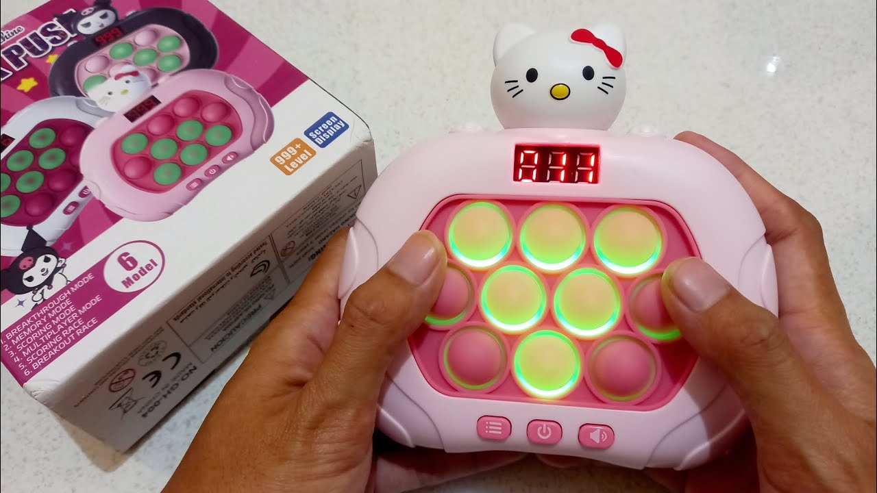 3 MINUTE SATISFYING WITH HELLO KITTY QUICK PUSH POP IT ELECTRIC GAME ...