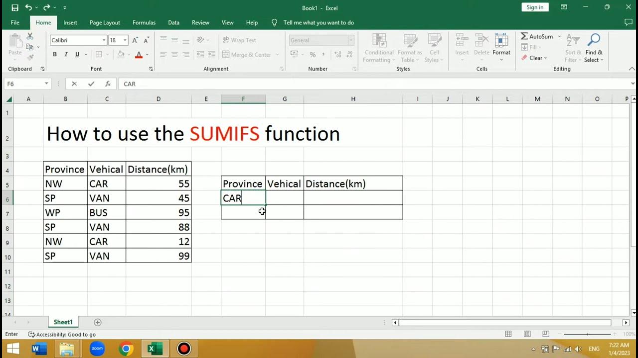 How to use the SUMIFS function in Microsoft EXCEL #Excel #Sntcreation #SUMIFS - YouTube