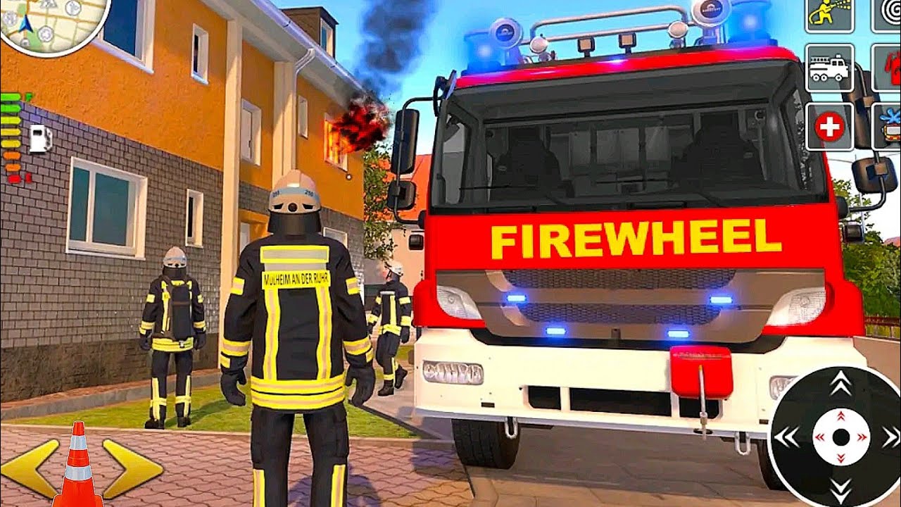 Fire truck driving simulator game - firebrigade game - firefighter ...