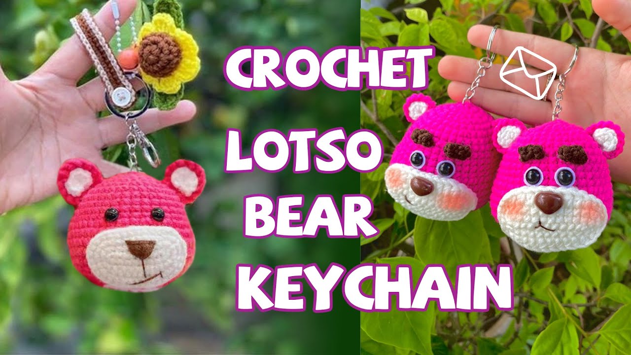 How to Crochet Lotso Bear Keychain 🐻 Amigurumi so Easy| DIY Linh Len ...
