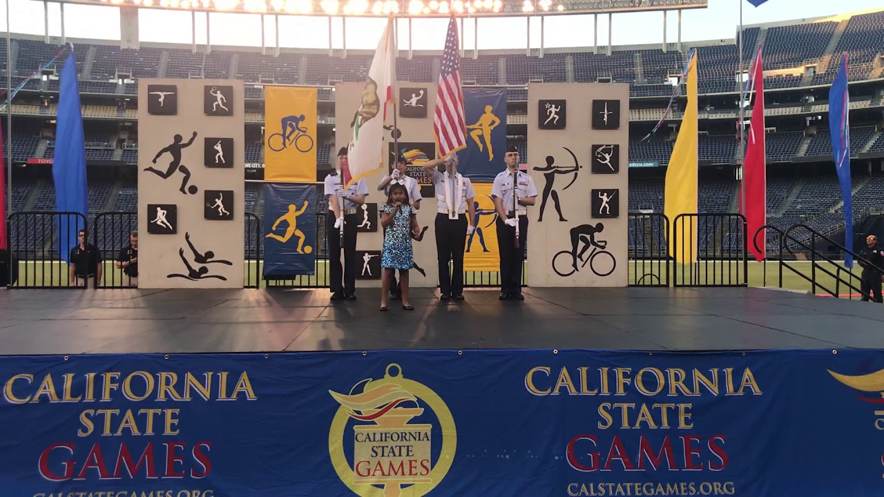 National Anthem Performance at Cal-State Games - YouTube