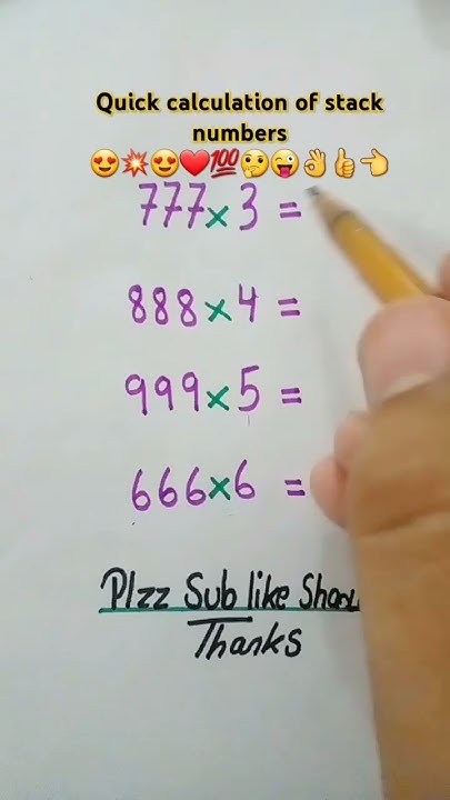 Quick calculation of stack numbers🤩💥 💯😍 #multiplication #maths #mathstricks #multiply #foryou ...