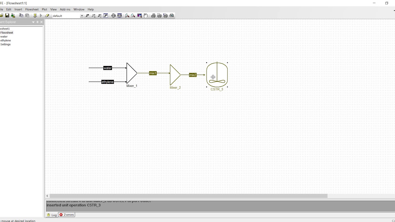 Simulation of ethylene and water by COCO - YouTube