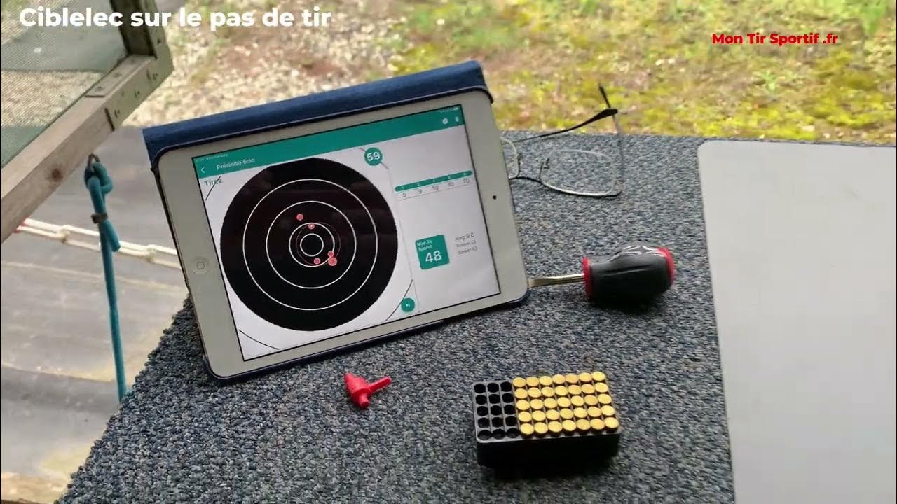 La cible CIBLELEC sur le pas de Tir 25m (Pistolet 22LR) et 10m (Air Comprimé) cible auto ...
