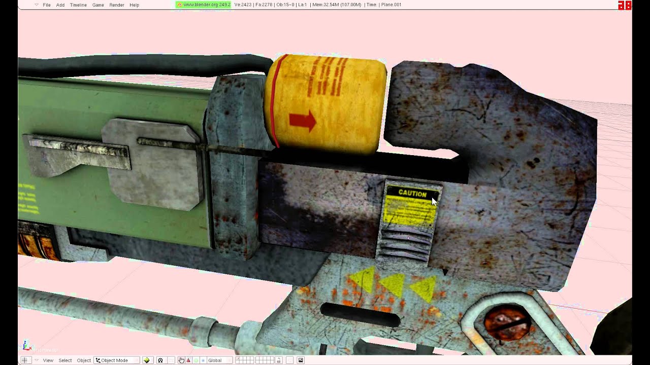 Fallout gun in blender 3d TEXTURED - YouTube