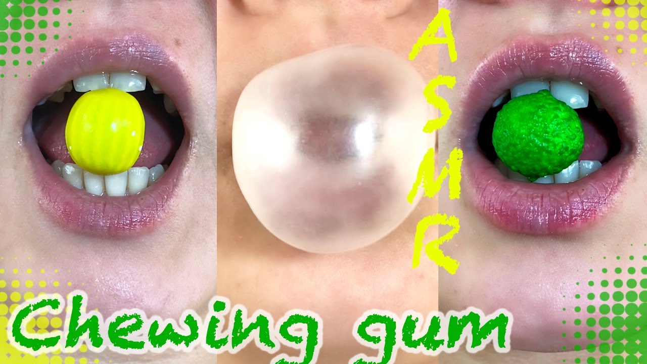 🍋 GUM IS GREEN AND YELLOW - eating show 💋 Luscious Lips - Mukbang ASMR ...