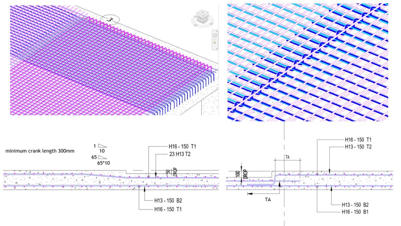 Revit 2024 - Slab drop with bending & cranking rebars installation ...