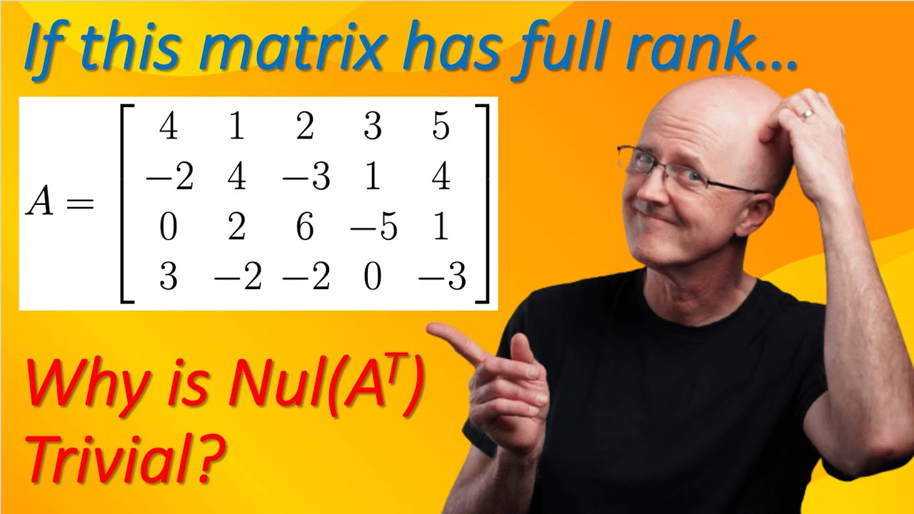 For Full Rank Matrix A, Find Basis for Col A, Nul A, Row A, and Nul A^T ...