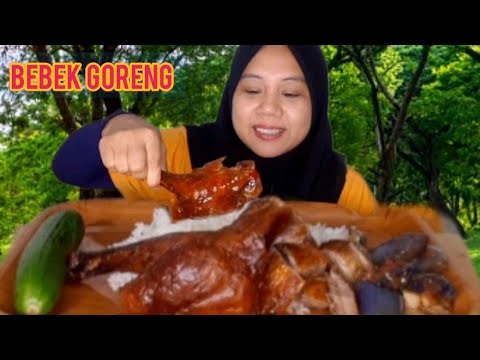 ASMR MUKBANG BEBEK GORENG ||TERONG BALADO.