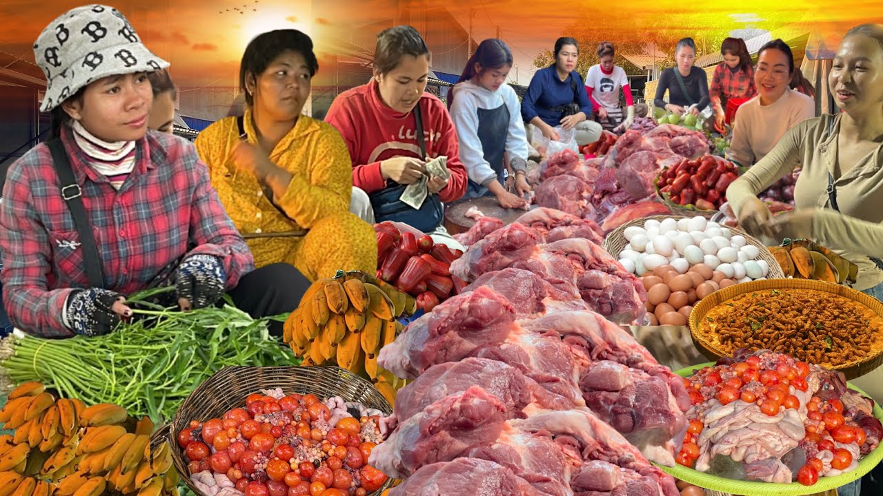 Countryside food market tour , Siem Reap food markets Video, amazing ...