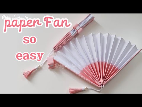 DIY paper Fan . How to make Paper Fan. so easy - YouTube