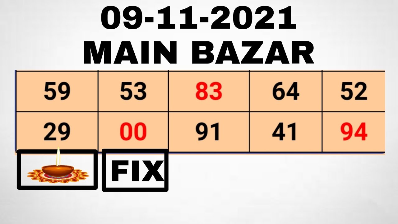 main bazar today 09/11/2021 main Bazar Matka result today - YouTube