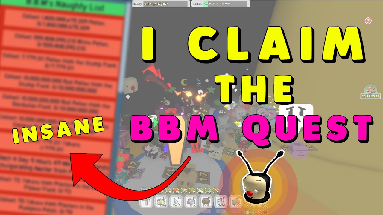 So...I Claimed The BBM's Quest 'INSANE LIST' | Bee Swarm Simulator ...
