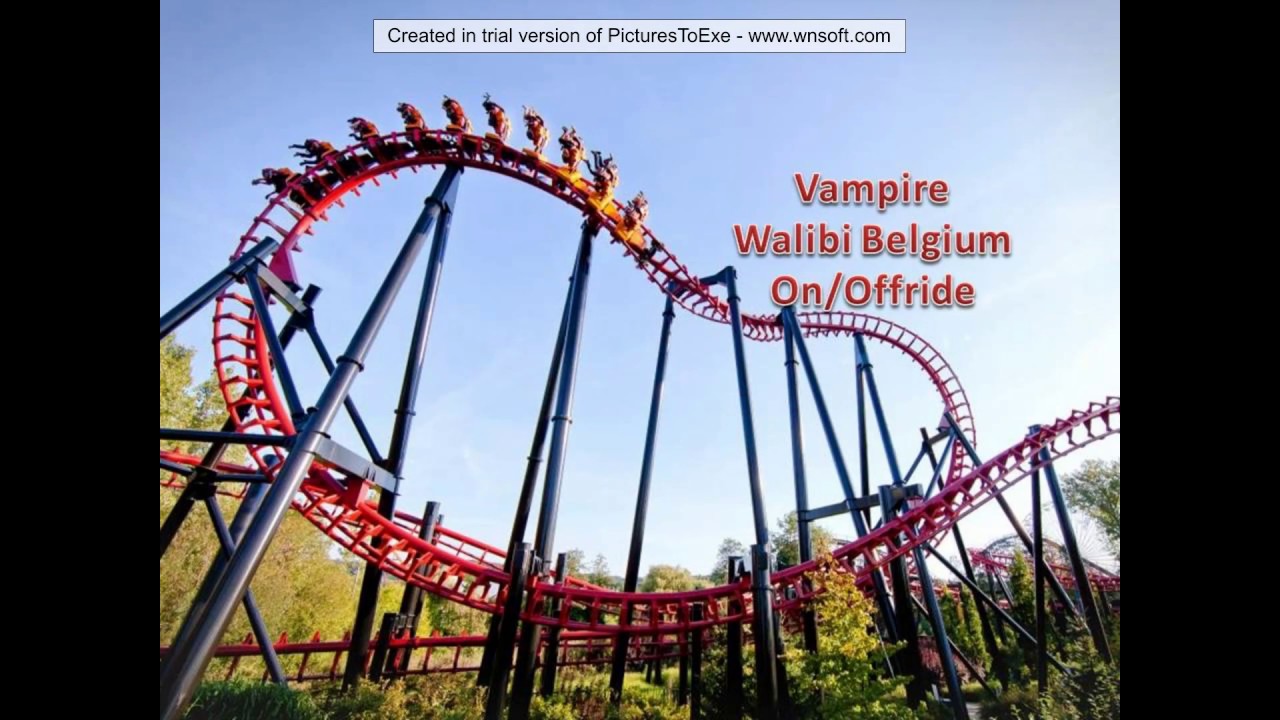 Vampire Walibi Belgium On/offride Front and backseat Vekoma SLC - YouTube