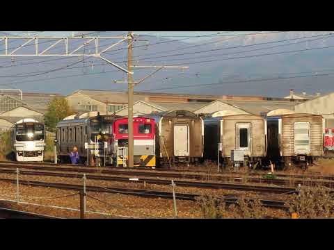 E217系クラY-32編成モハE217-2063_モハE216-2063_クハE216-2042構内移動 長野総合車両センター - YouTube