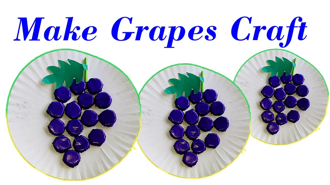 Grapes Craft With Soda Caps | Bottle Caps Recycling Ideas | Wall ...