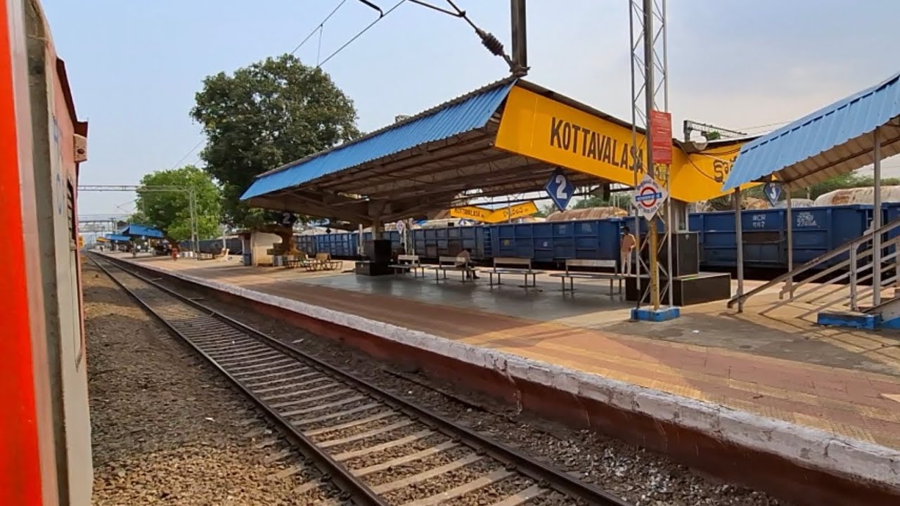 KOTTAVALASA JUNCTION RAILWAY STATION ON BOARD ARRIVING & DEPARTING BBS ...