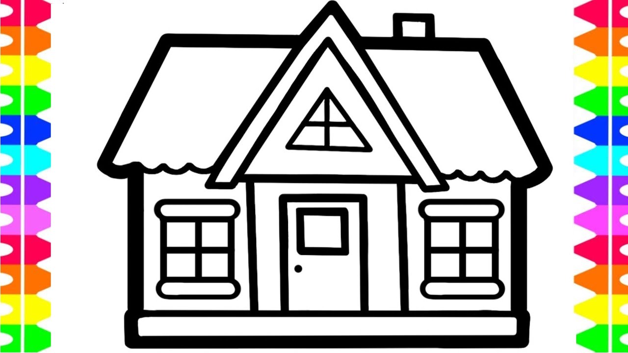 House drawing, Coloring for kids and Toddlers, Let's Draw and learn ...