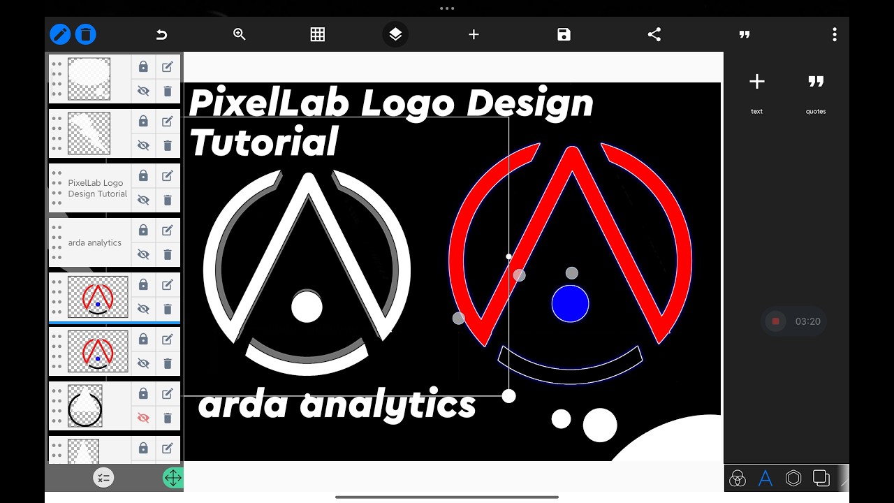Arda analytics logo design on Pixellab Mobile || From Rabbit Hole Series EP01|| #designtutorial ...