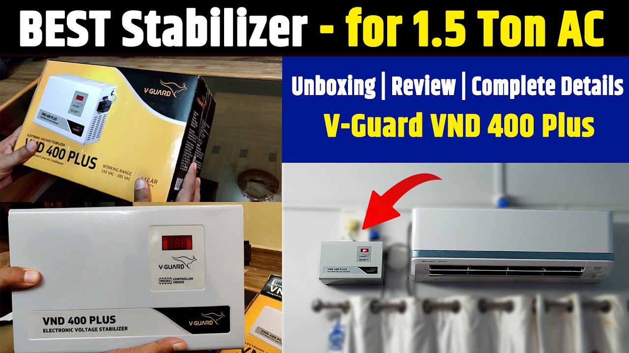 V-Guard VND 400 Plus Review: BEST Stabilizer for 1.5 Ton AC (Unboxing & Insights) - YouTube