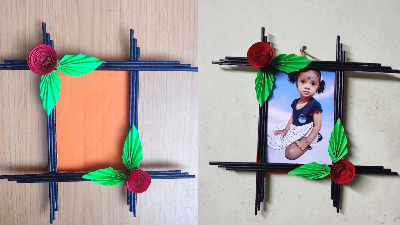 Make Awesome Photo Frame Making With Paper Stick/Diy_paper_Stick/Diy ...