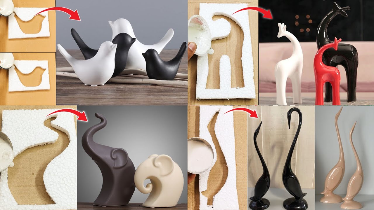 4 Amazing showpiece craft ideas • home decor ideas • Easy Cement Craft ...