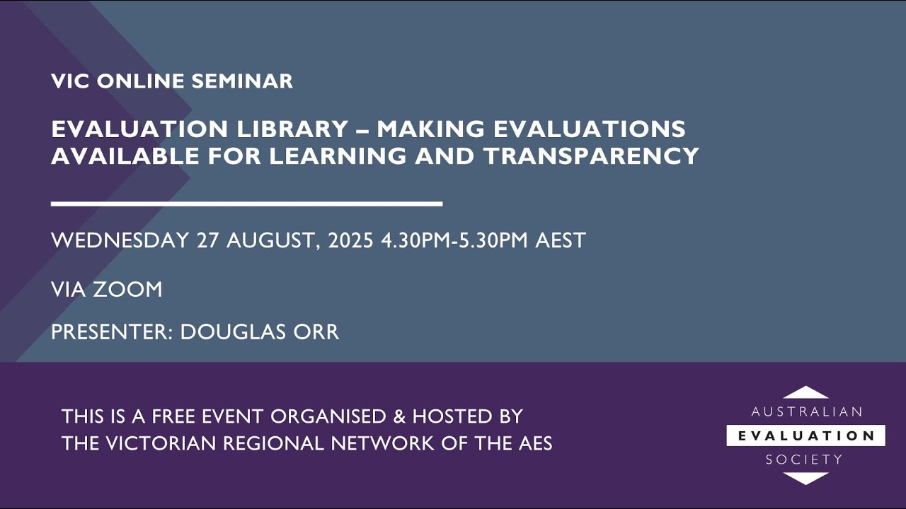 Evaluation Library – making evaluations available for learning and ...