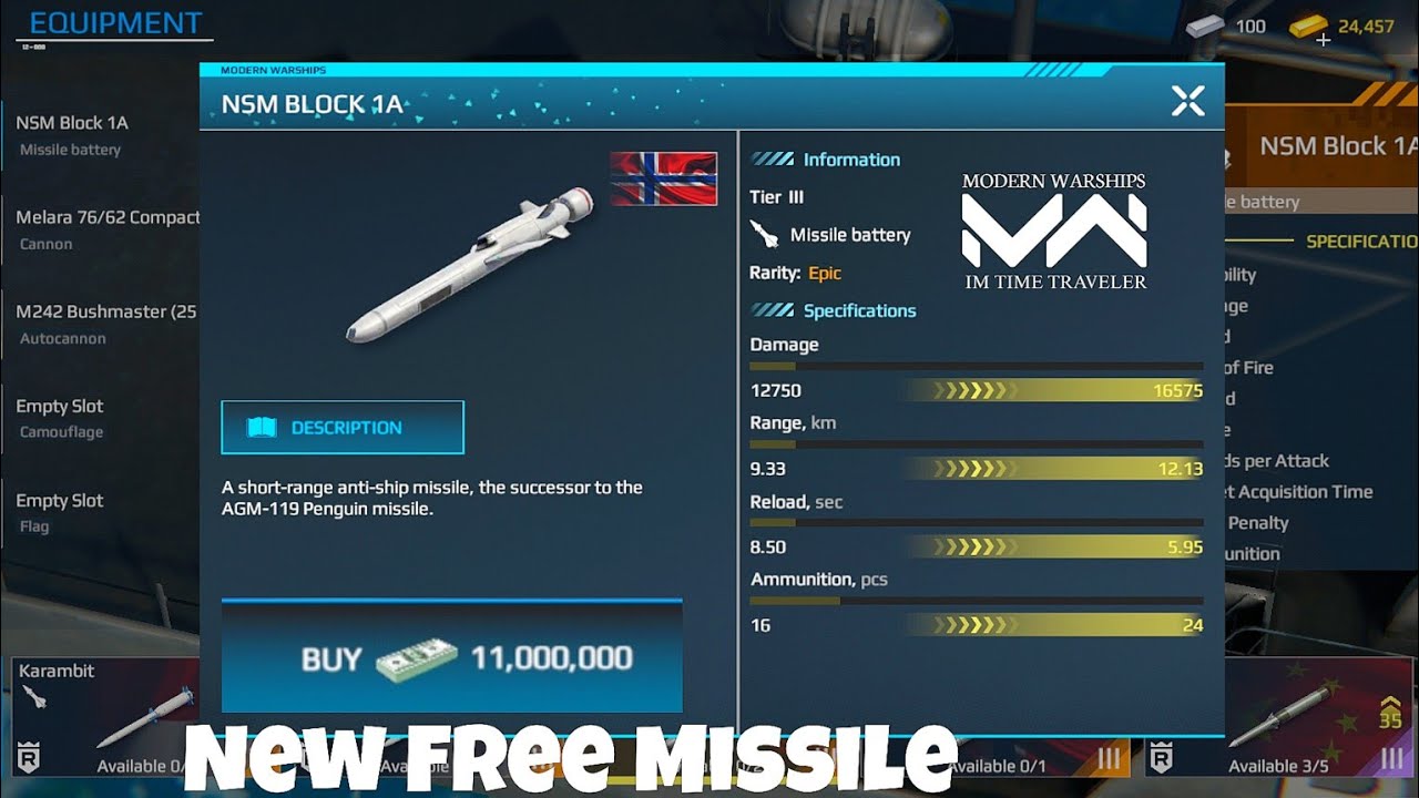 Modern Warships NSM Block 1A New Missile | Modern Warships New Update ...