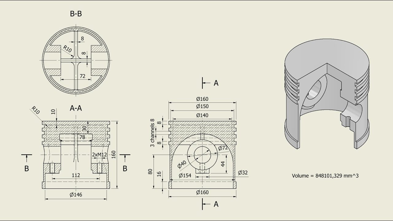 Tutorial Inventor - 377 AC PISTON (TCS-11-10) - YouTube