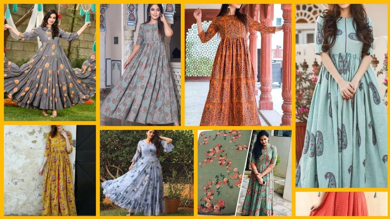 Beautiful printed long frok design ideas for summer season#viralshort# ...